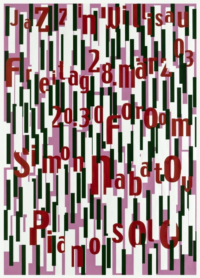 Плакат, постер Niklaus Troxler-"Jazz in Willisau"/Никлаус Трокслер- "Джаз в Виллизау" на бумаге, размер 21х30см