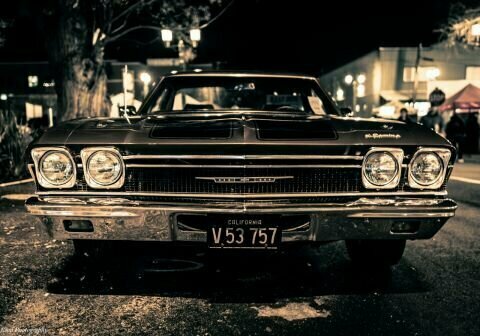 Плакат, постер Muscle car, Маслкар. Старый авто на бумаге, размер 21х30см