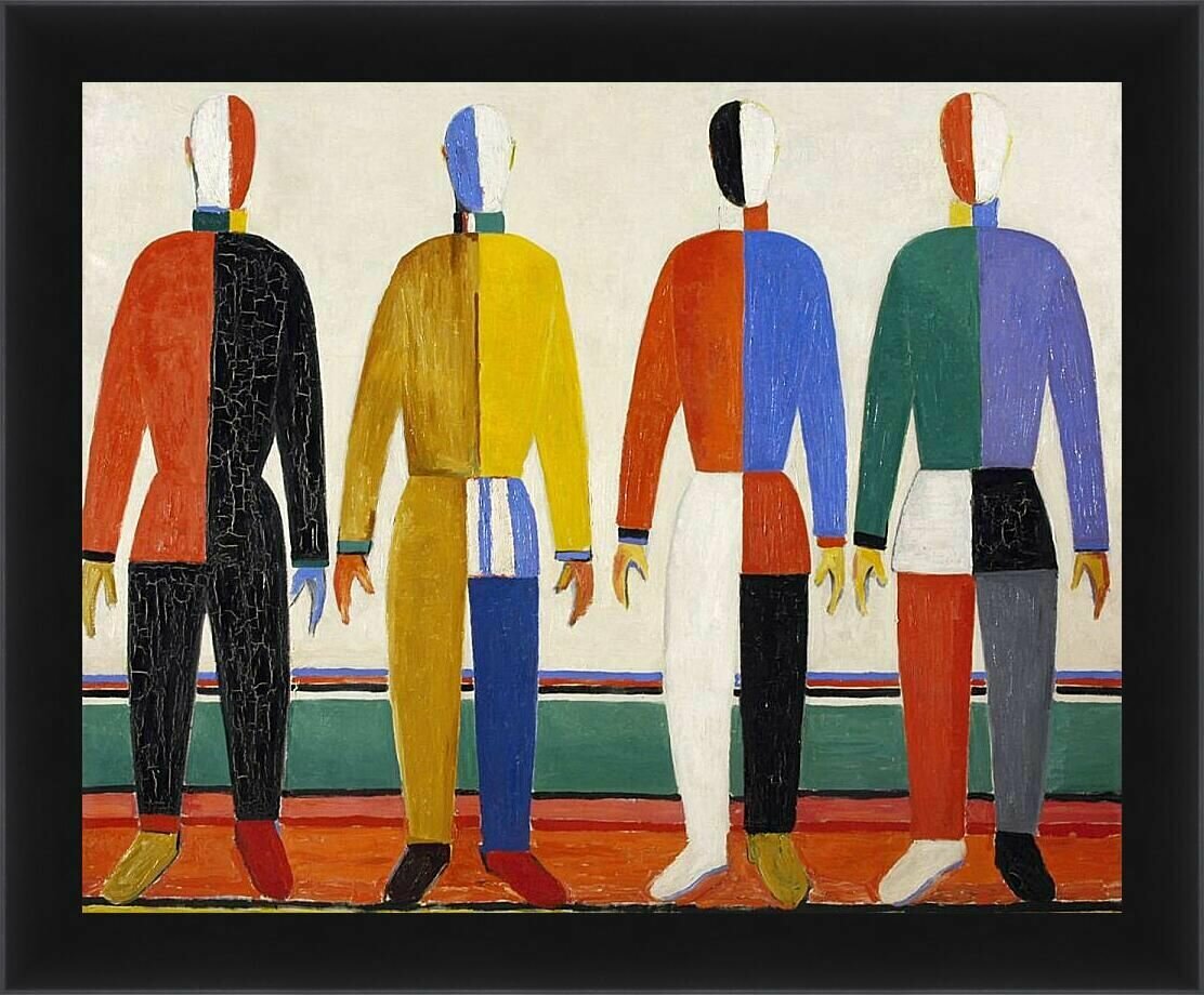 Плакат, постер Спортсмены. Малевич Казимир на бумаге, размер 21х30см