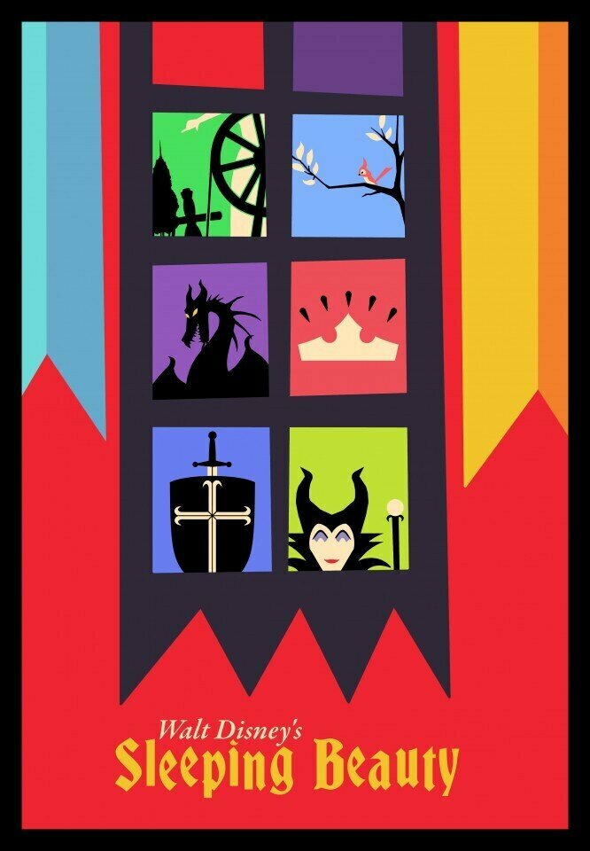 Плакат, постер Sleeping Beauty/Спящая красавица на бумаге, размер 21х30см