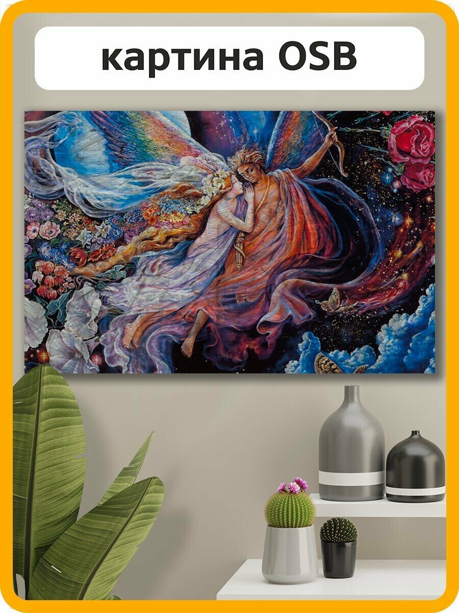 Картина интерьерная на рельефной доске, рисунок эзотерика души тела космоса провидения таинств йога - 7895 Г