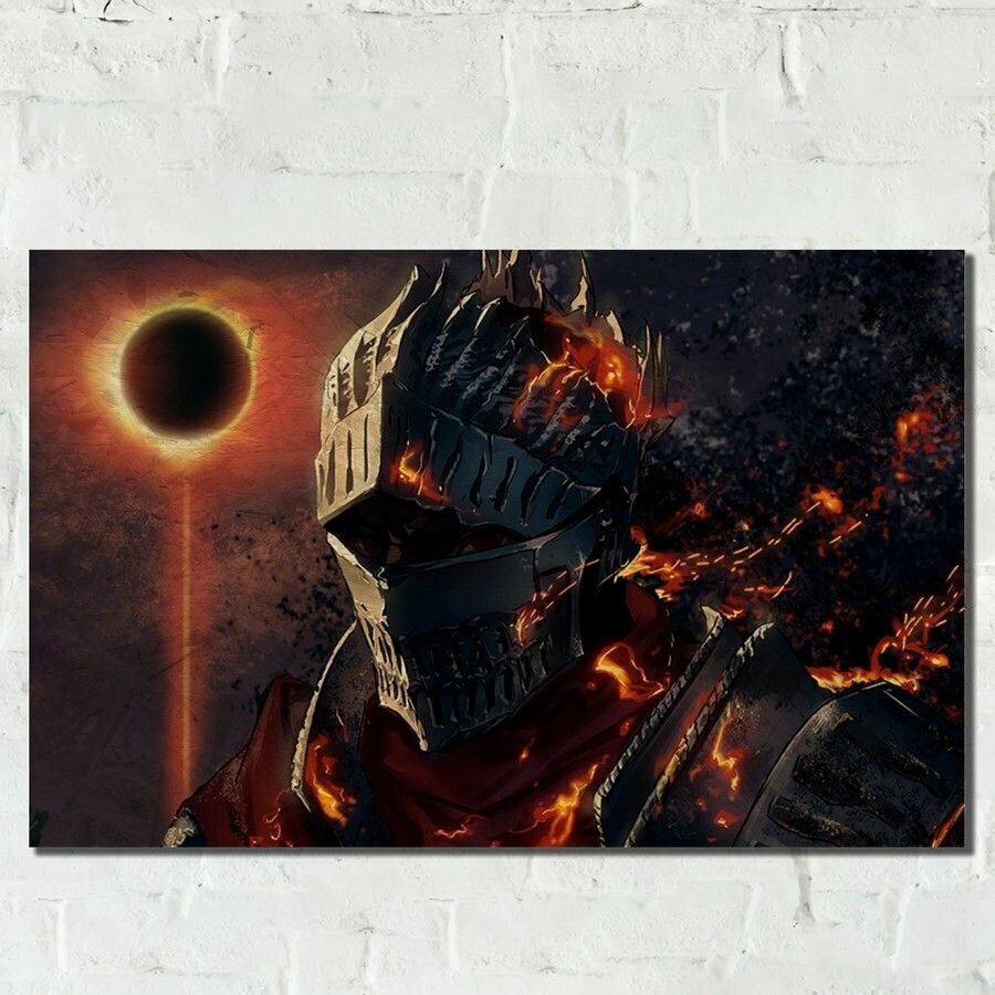 Картина интерьерная на рельефной доске, рисунок ОСП игра Dark Souls Remastered - 11494