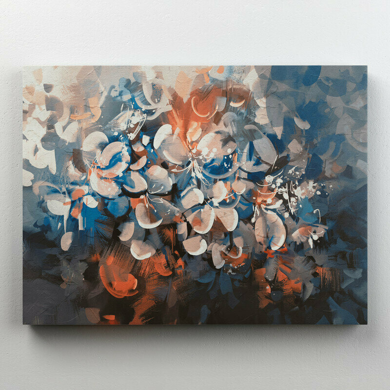 Интерьерная картина на холсте "Живопись - гортензия" размер 40x30 см