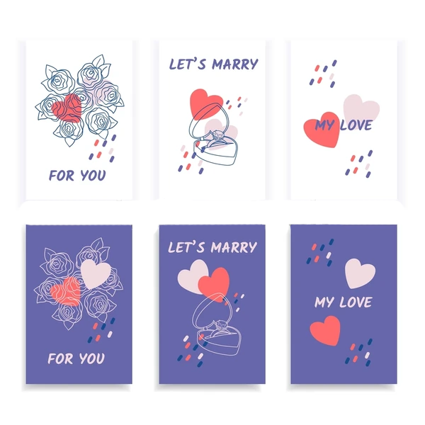 Наклейки стикеры Открытки - давай поженимся