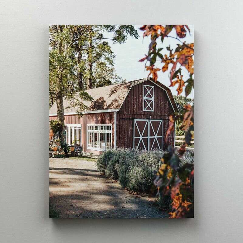 Интерьерная картина на холсте "Пейзаж -фермерский амбар" размер 30x40 см