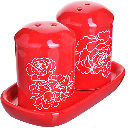 Набор для специй 3 предмета 240г Красный Узор LORAINE 25828 KSMB-25828