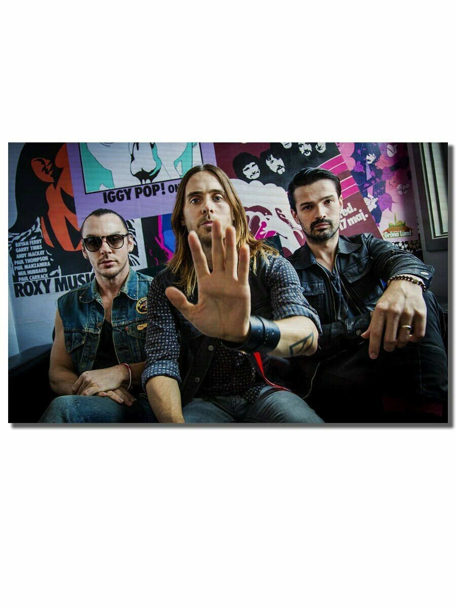 Картина интерьерная на дереве, рисунок музыка 30 seconds to mars джаред лето - 5253 Г