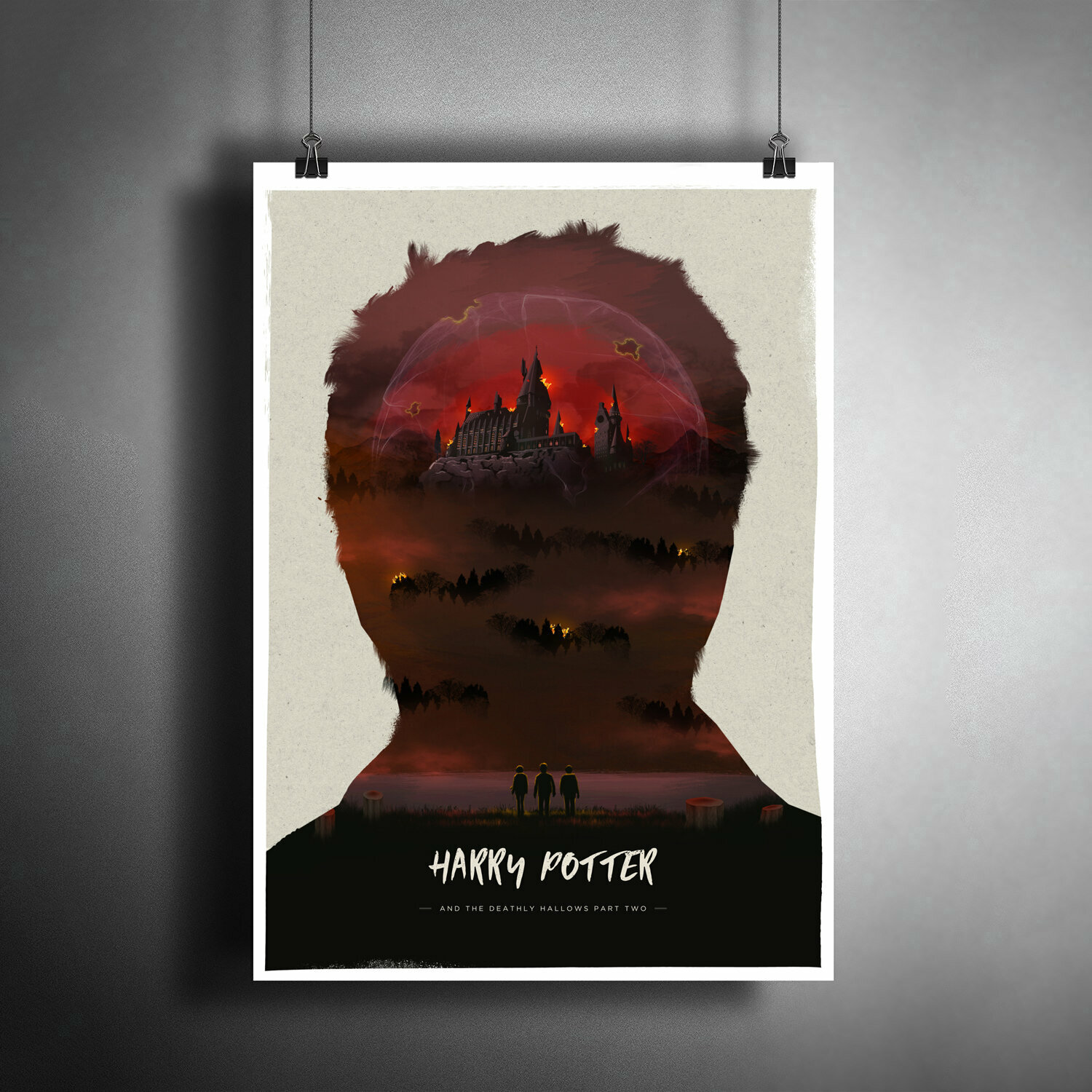 Постер плакат для интерьера "Фильм, книга Дж. К. Роулинг: Гарри Поттер и Дары Смерти: Часть II. A3 (297 x 420 мм)