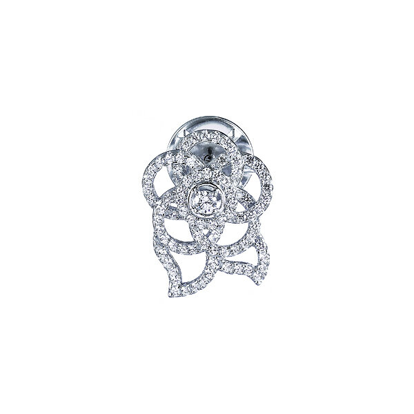 Брошь, серебро, 925 проба, фианит