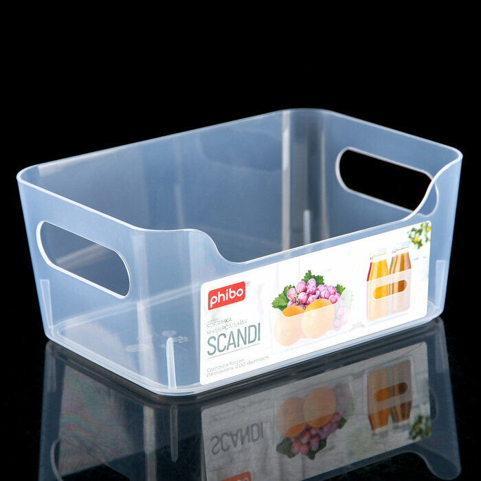 Корзина для хранения Scandi, 1,2 л, 17x12x7,5 см, цвет прозрачный