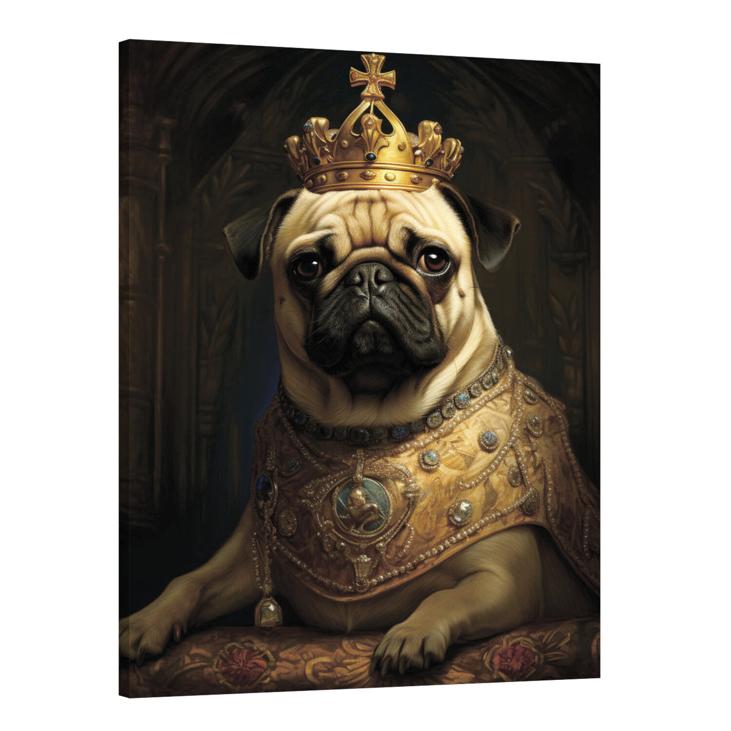 Интерьерная картина 50х70 "Мопс: Чудеса Мордочки"