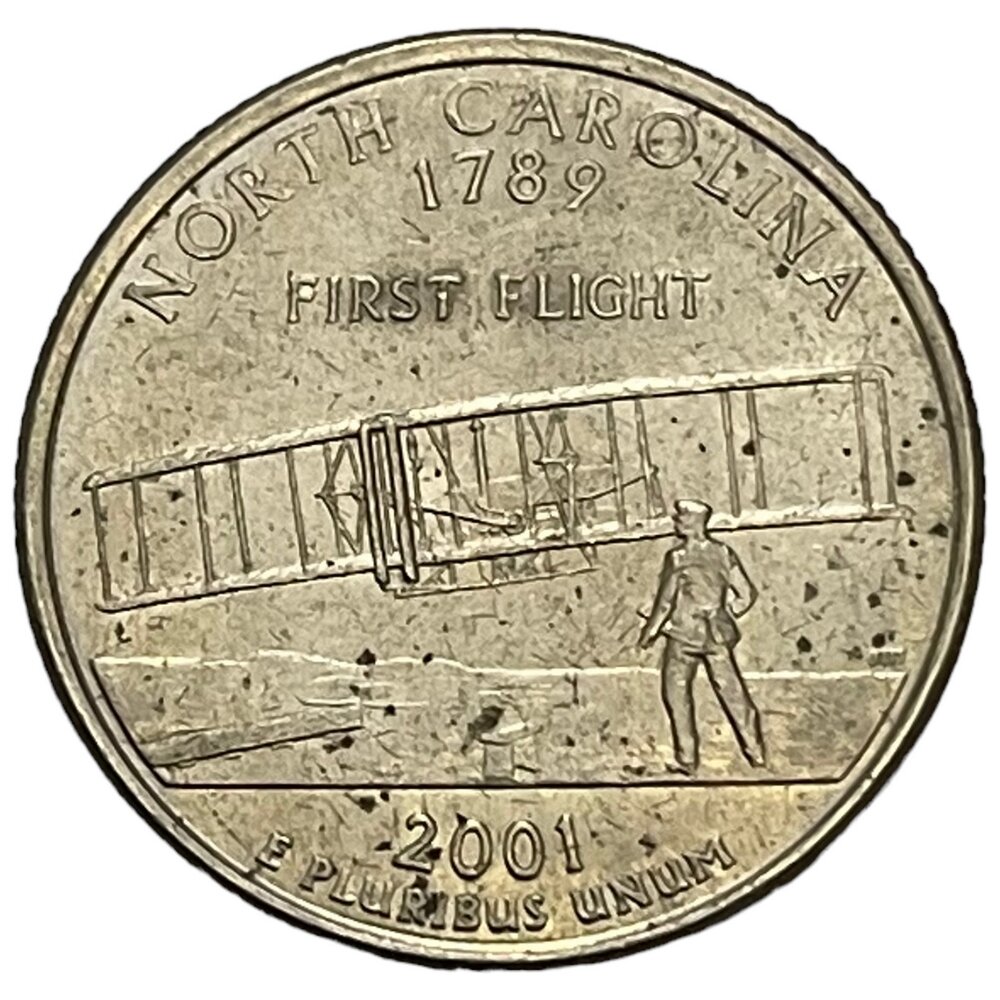 США 25 центов (1/4 доллара) 2001 г. (Квотеры 50 штатов - Северная Каролина) (D) (CN)