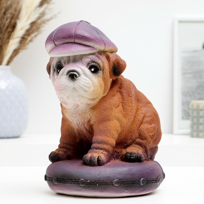 Копилка для денег «Собака в кепке», гипс, 19 см