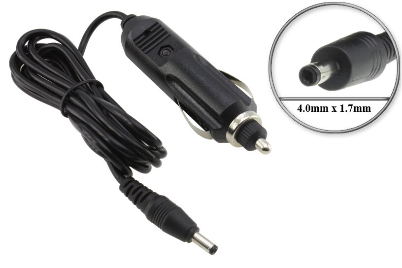 Переходник разъем прикуривателя 12V 4.0mm x 1.7mm авто. прямой шнур, 1m блок питания, зу для видеорегистратора и др.