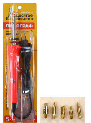 Выжигание По Дереву (аппарат, 5 насадок) (в блистере) (от 14 лет) DK-01, (ООО "Десятое королевство"