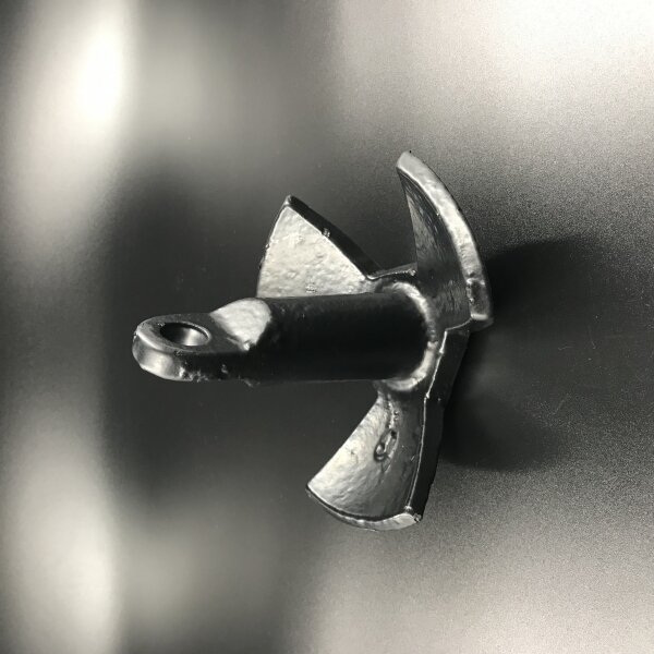 Якорь речной 3-х лепестковый черный с ПВХ покрытием 3.6кг Allshine