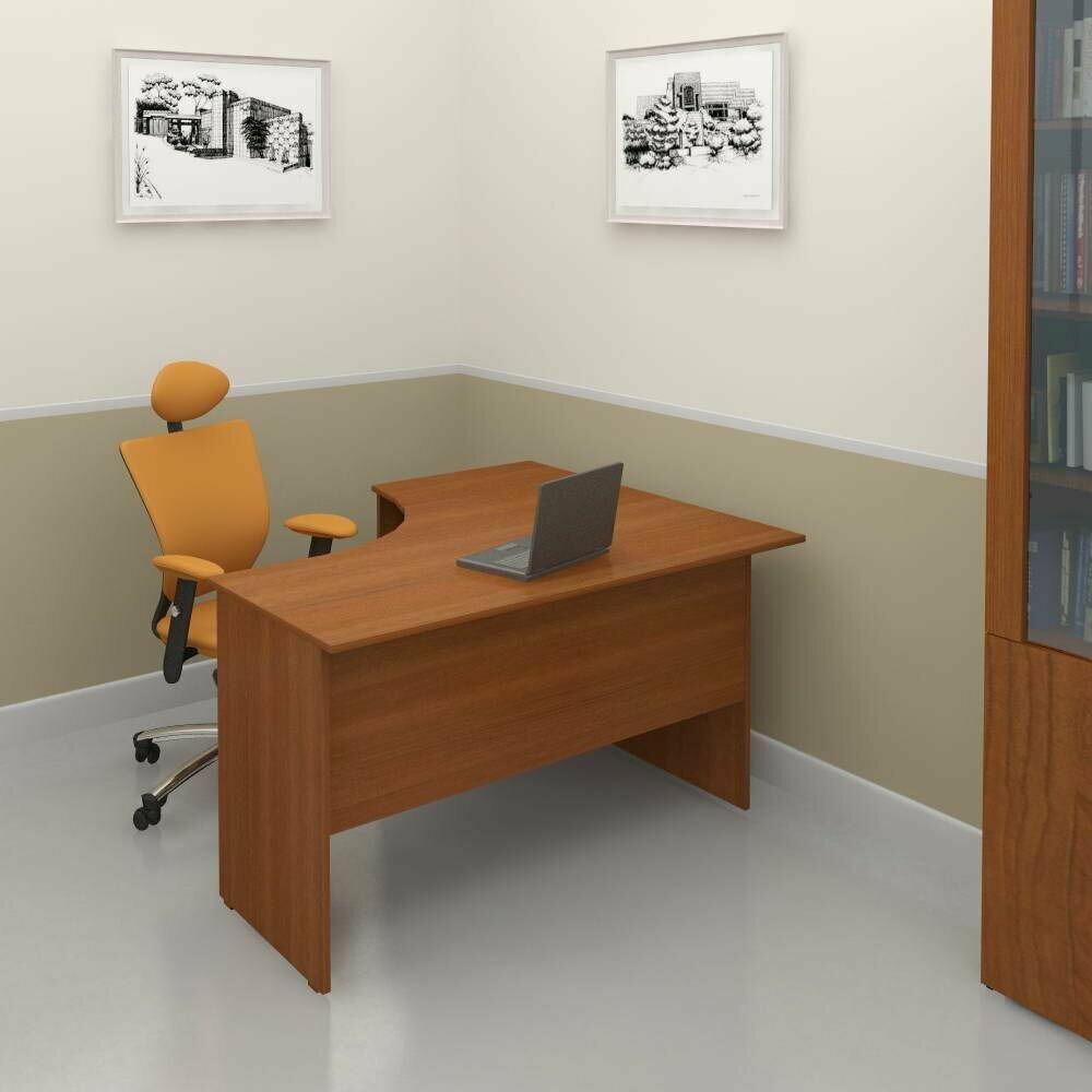 Стол письменный угловой Феликс, 140х120х75 см, миланский орех светлый