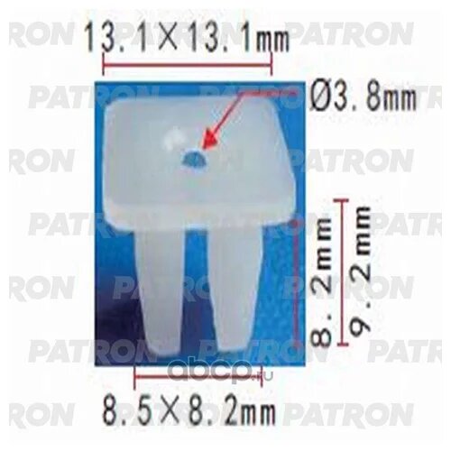 Фиксатор пластиковый TOYOTA применяемость: вставка под саморез, P371008 (упаковка 10 шт.), Patron P37-1008