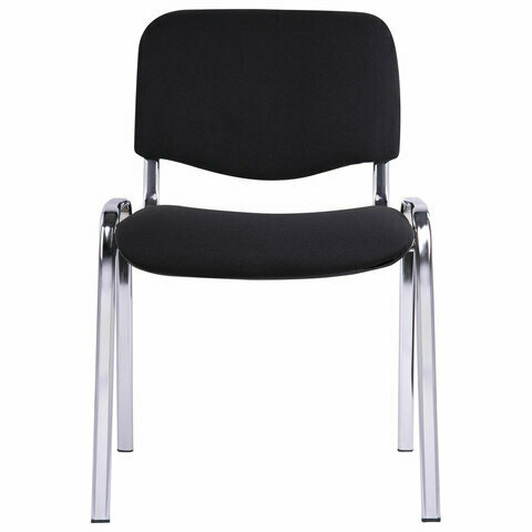 Стул для персонала и посетителей «изо», хромированный каркас, ткань черная С-11