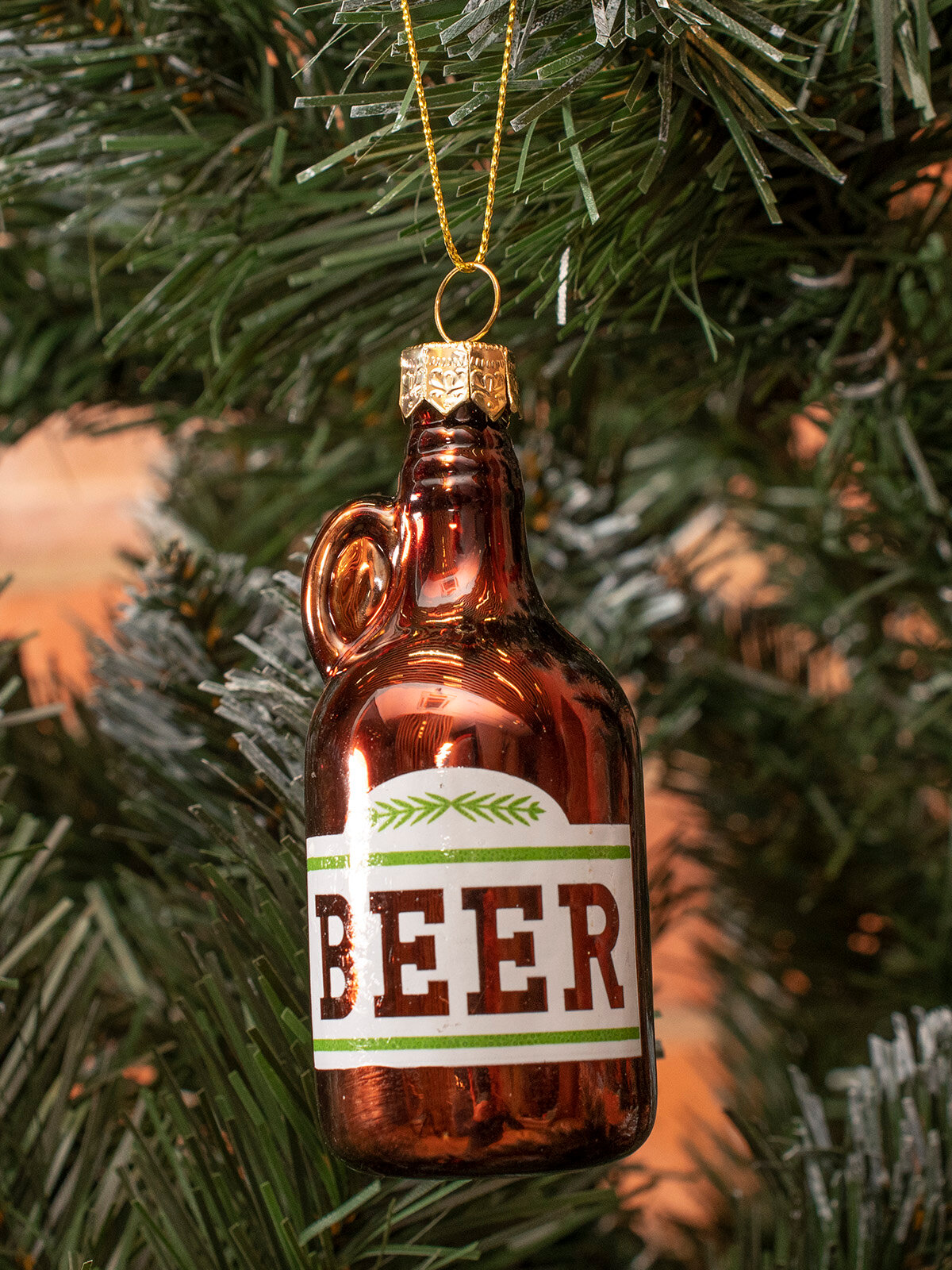 Стеклянная новогодняя елочная игрушка "UltraMarin" 117-LN Бутылка темного