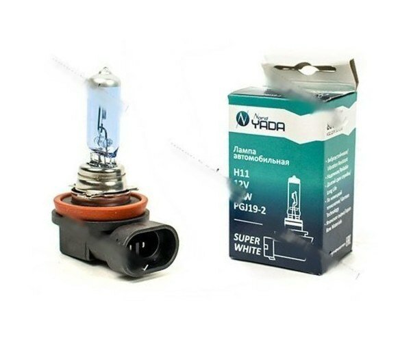 Лампа галоген 12V H11 55W PGJ19-2 Nord Yada Super White - холодный белый свет