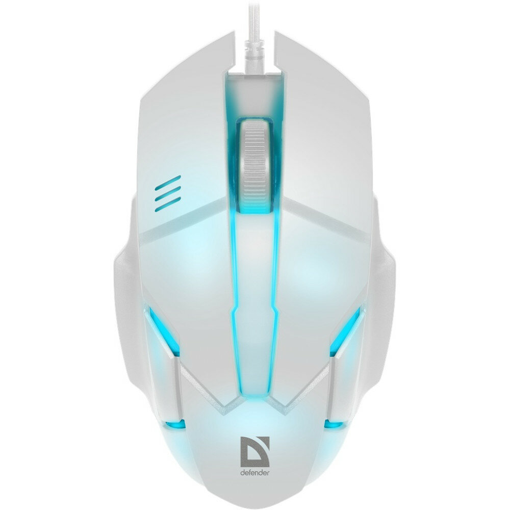 Проводная компьютерная мышь Defender Host MB-982, RGB подсветка, USB, оптическая светодиодная, 1000 DPI, белая.