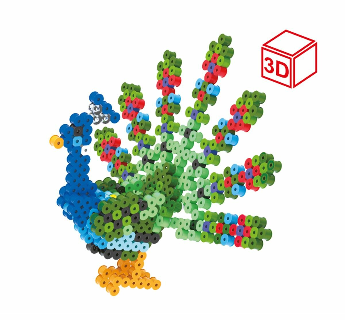 Термомозаика для детей, набор "Hobbius" TLS-02 №06 Павлин 3D