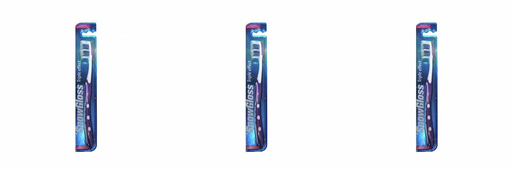 SnowGloss Зубная щётка Triple Effect, средней жёсткости, 3 шт.