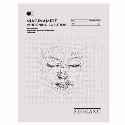 Маска Steblanc Collagen Niacinamide Whitening Solution Cream Sheet Mask, Тканевая маска для лица омолаживающая с ниацинамидом, 25 г