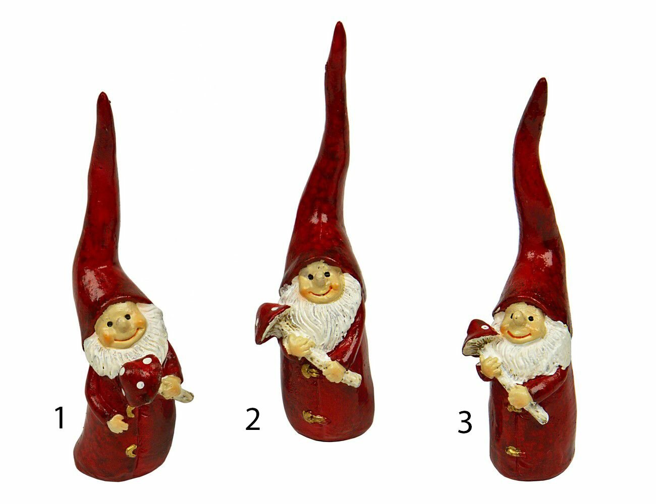 Фигурка гномик, модель 3, красный, полистоун, 13 см, Swerox