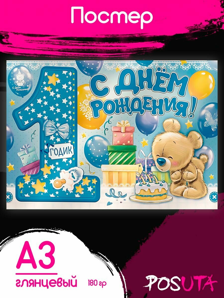 Постеры на стену с днем рождения постеры на 1 годик