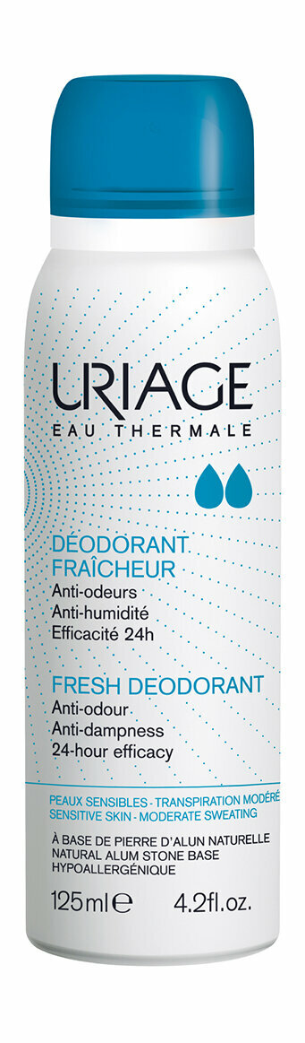 URIAGE Hygiene Дезодорант-спрей освежающий с квасцовым камнем, 125 мл