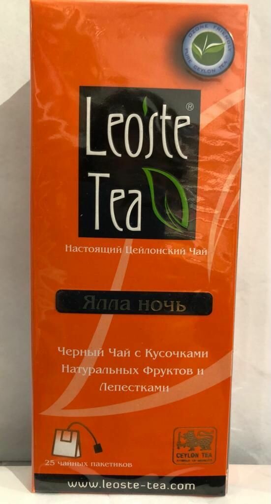 Чай чёрный Leoste tea Ялла ночь 25 пакетиков