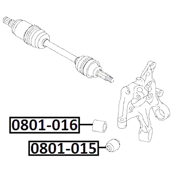 ASVA 0801016 (20254FG010 / 20254XA00A) сайлентблок цапфы задн. Subaru (Субару) b9 tribeca 2004- Impreza (Импреза) 20