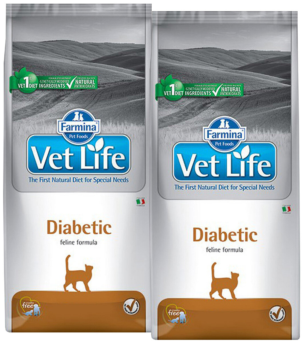 FARMINA VET LIFE FELINE DIABETIC для взрослых кошек при сахарном диабете (0,4 + 0,4 кг)
