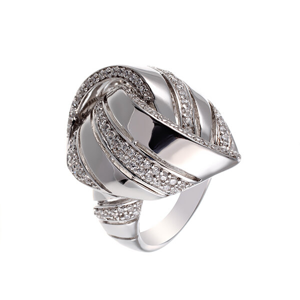Кольцо, серебро, 925 проба, фианит
