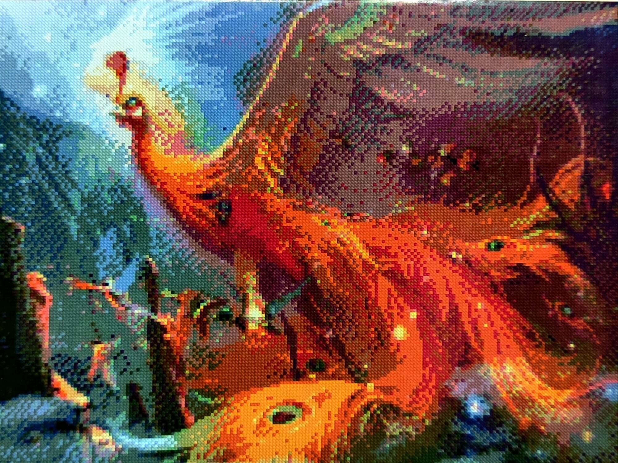 Алмазная мозаика Kakadu "Феникс", полная выкладка, квадратные стразы, 40x50 см