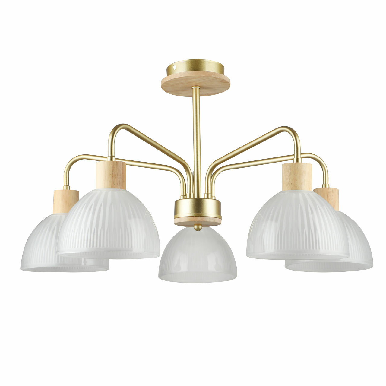 Люстра потолочная, светильник De City Дэла 635016405, 5*60W E27 2700К, цвет: золотой, белый