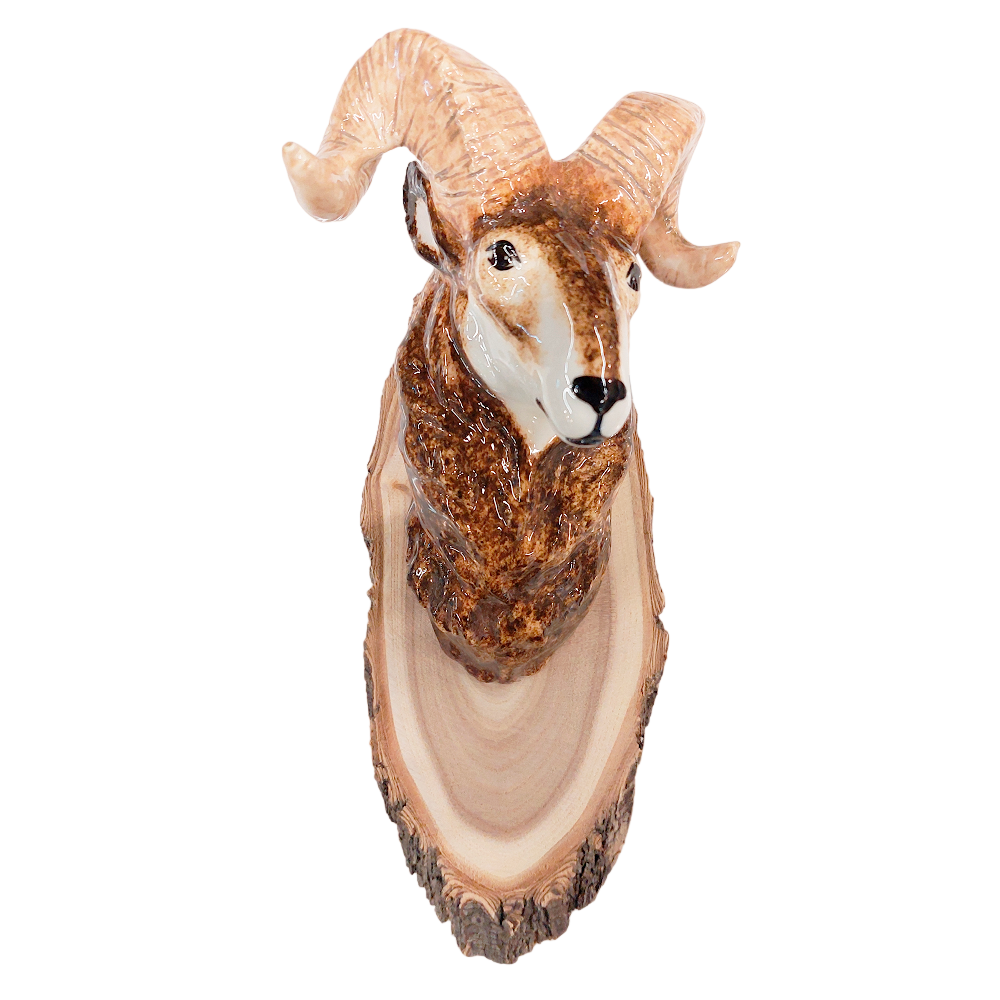 Трофейное фарфоровое панно на стену голова "Архар"