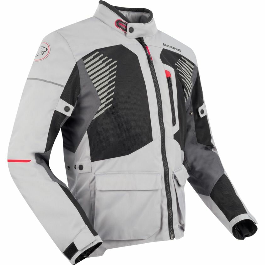 Мотокуртка туристическая мужская Bering BAKUNDU Grey/Black/Red, XL