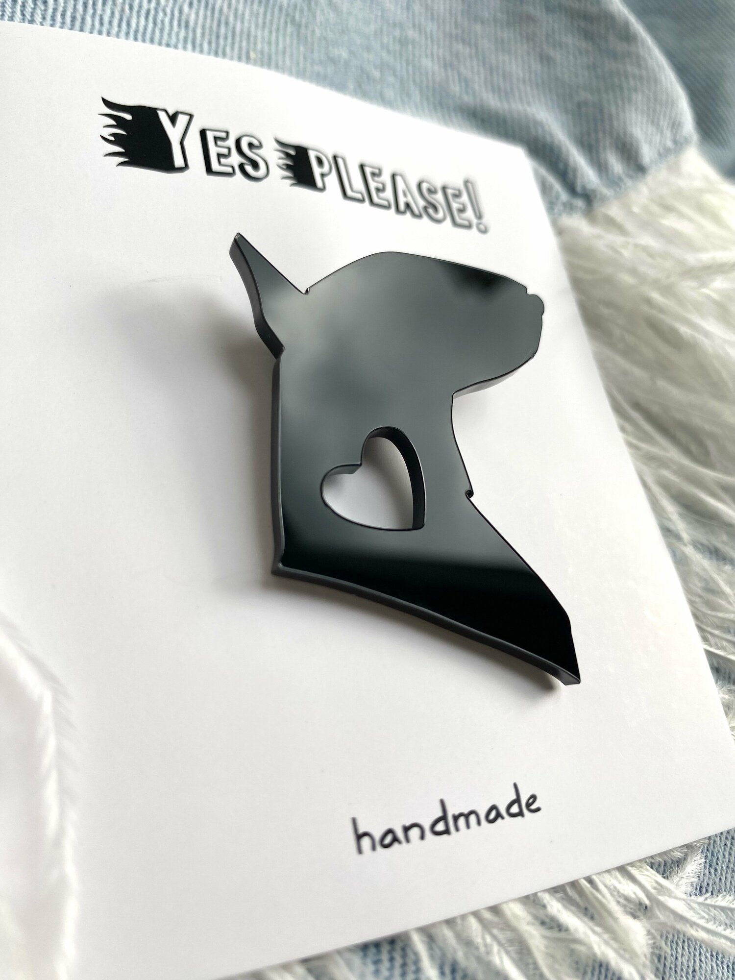 Брошь Yes please!, черный — фото 1