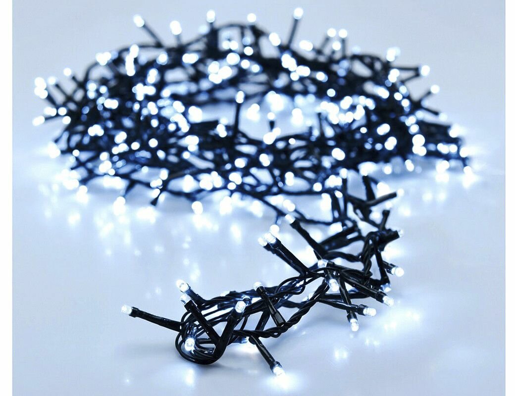Светодиодная гирлянда 30 м, 1500 холодных белых LED ламп, зеленый ПВХ, контроллер, IP44, Koopman International