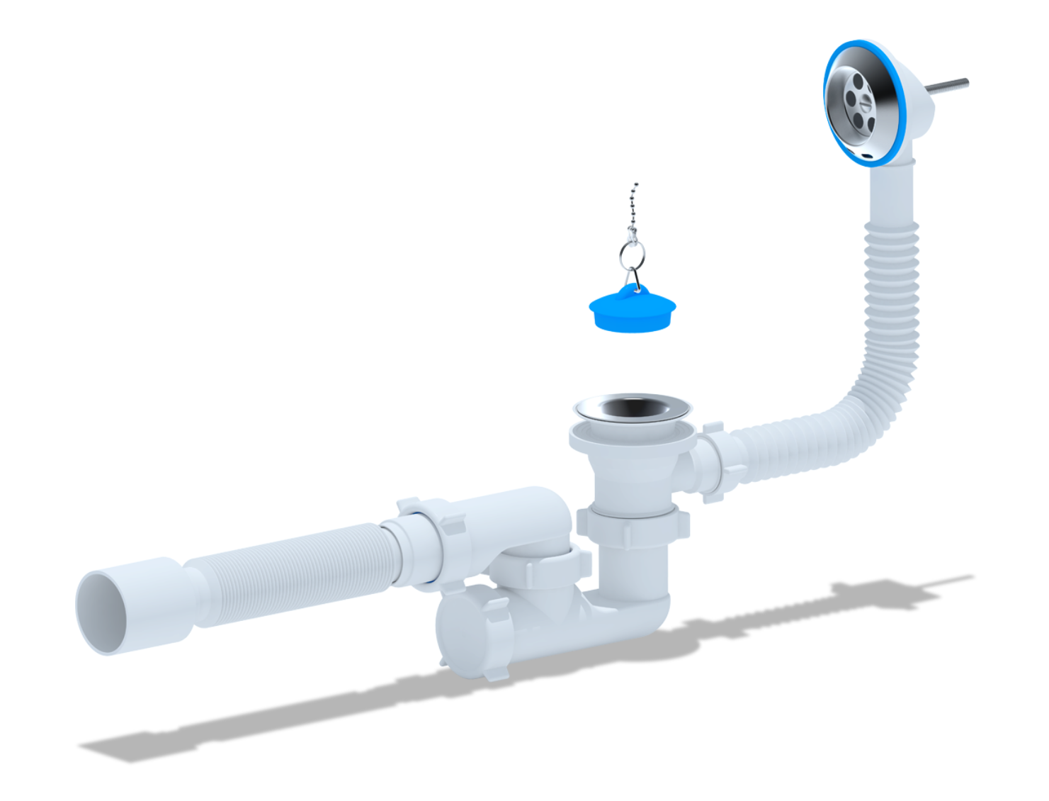 Слив-перелив АНИ пласт E255 с пробкой на цепочке 50 см