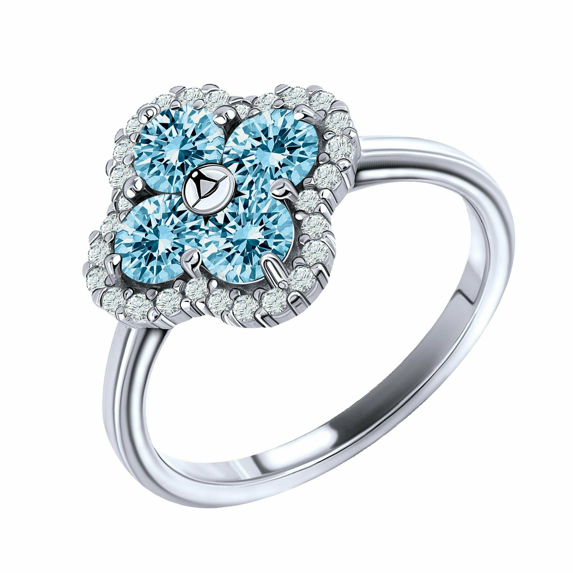 Кольцо, серебро, 925 проба, фианит