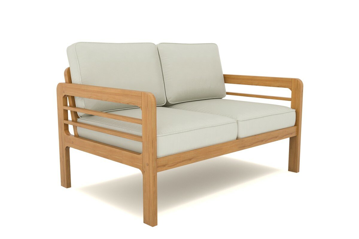 Дизайнерский диван кушетка Soft Element Бергер, массив дерева, подушки, светло-бежевый, стиль скандинавский лофт, на кухню, в прихожую