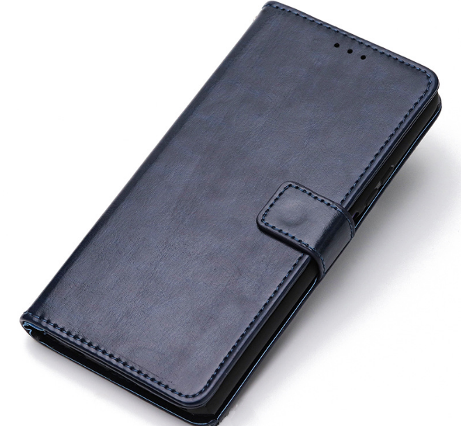 Чехол-книжка из кожи с подставкой застёжкой и визитницей Чехол. ру для Xiaomi Redmi 10 синий