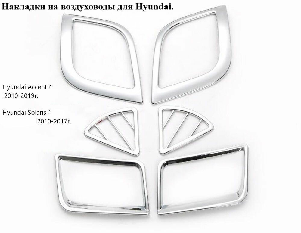 Накладки на воздуховоды для Hyundai Accent Solaris