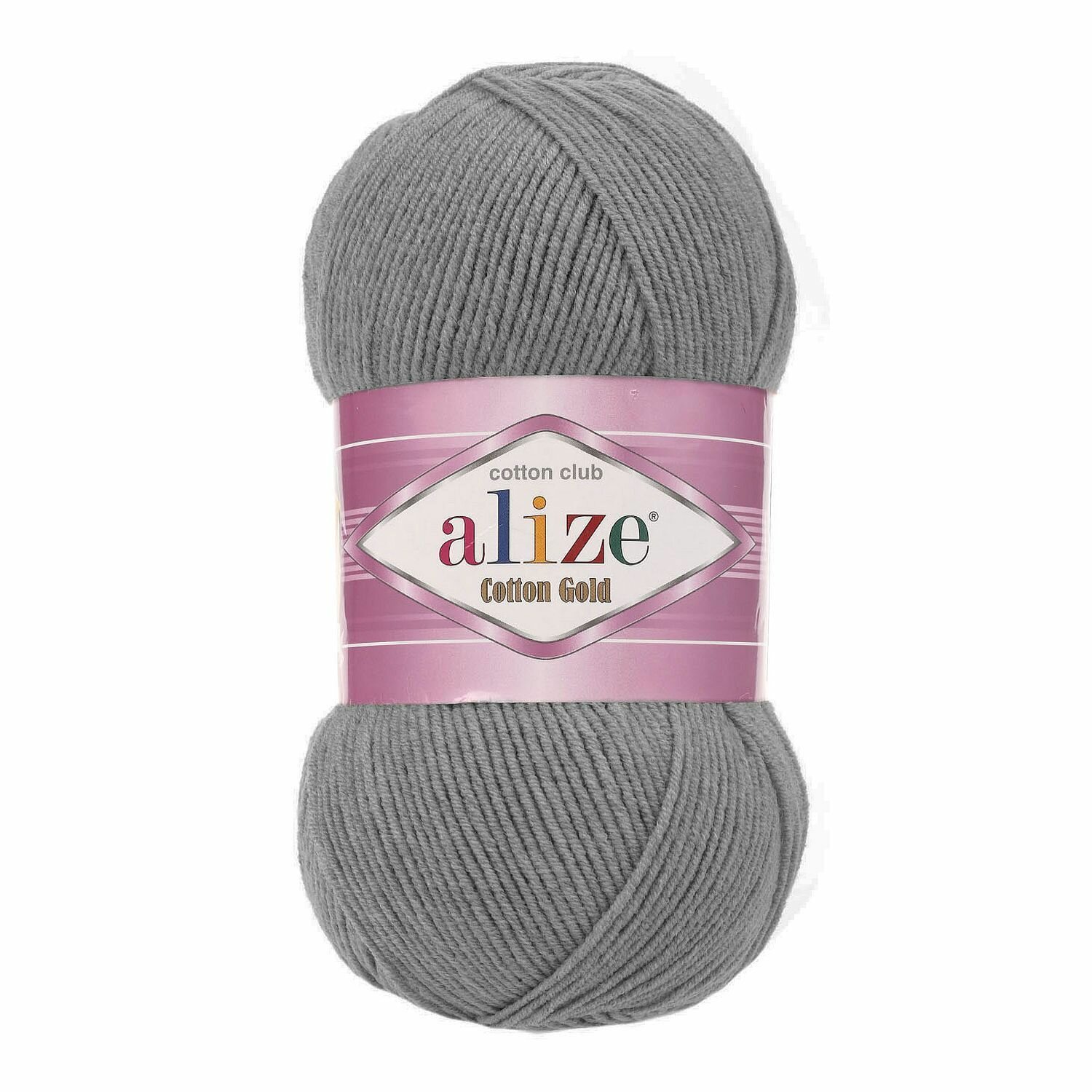 Пряжа ALIZE Cotton gold, серый - 828, 55% хлопок, 45% акрил, 5 мотков, 100 г, 330 м.