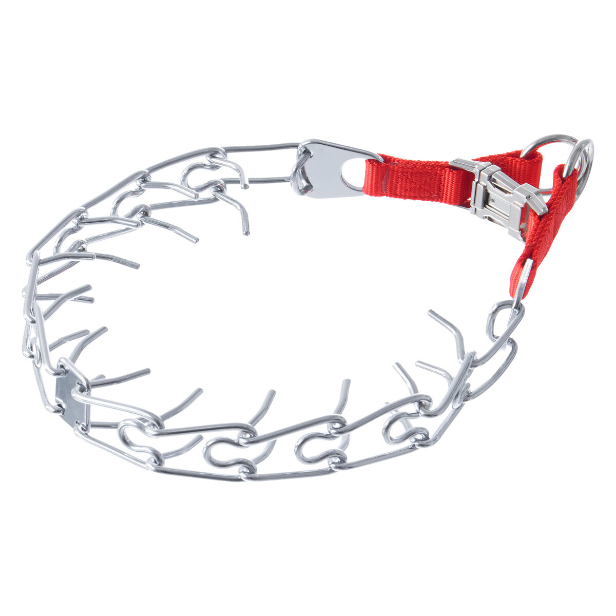 Cтрогий ошейник для собак средних и крупных пород, съемные звенья, обхват шеи до 70 см, диаметр звена 3,8 мм, ZooOne Red