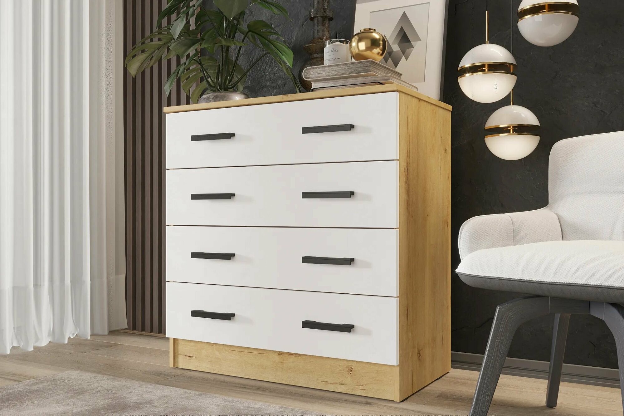 ЛДСП Комод К800 Дуб вотан-Белый